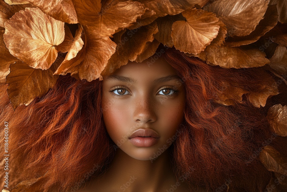 Short coiffure - red hair. Commercial ad campaign idea. Pretty calm ...