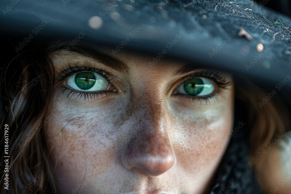 Generative AI portrait of mysterious Salem witch with captivating dark ...