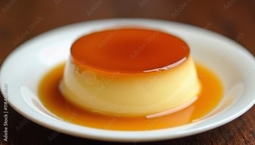 Philippine leche flan in silky style with caramel flavor representing a ...