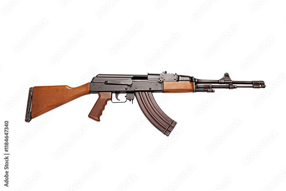 AK-47 Assault Rifle on Transparent Background – Iconic Firearm Design ...