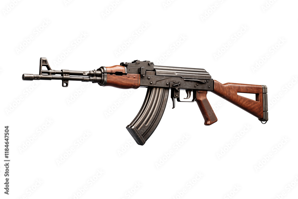 AK-47 Assault Rifle on Transparent Background – Iconic Firearm Design ...