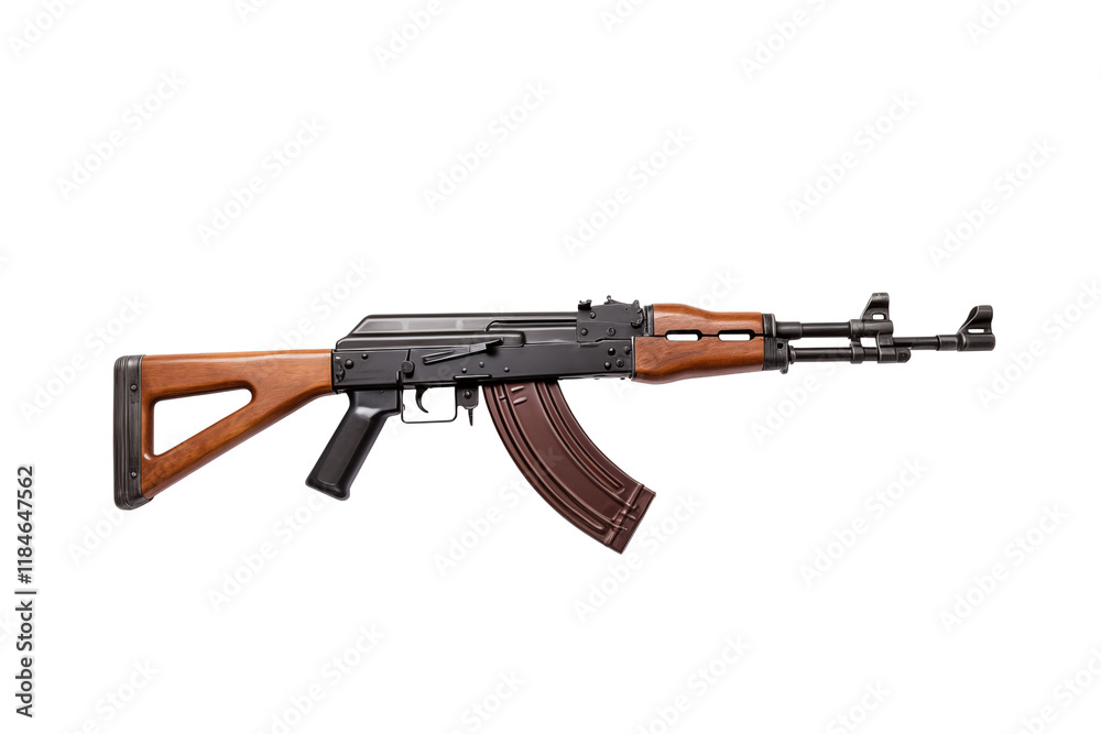 AK-47 Assault Rifle on Transparent Background – Iconic Firearm Design ...