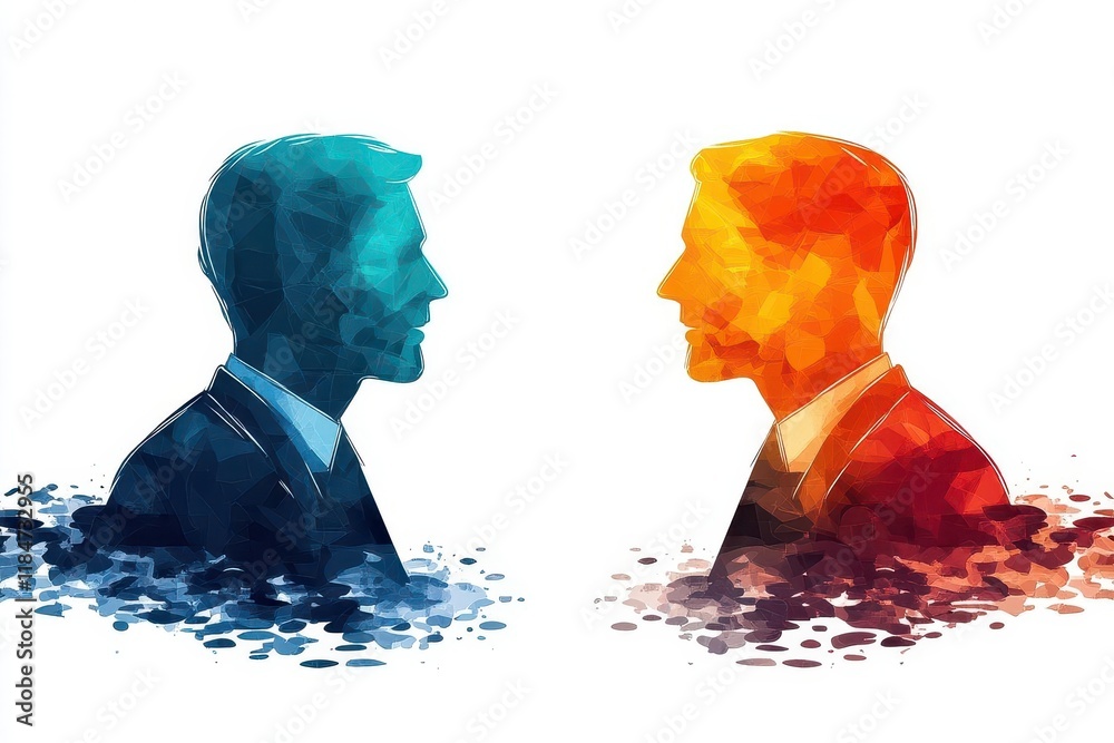 professional conflict resolution illustration showing mediator bridging ...