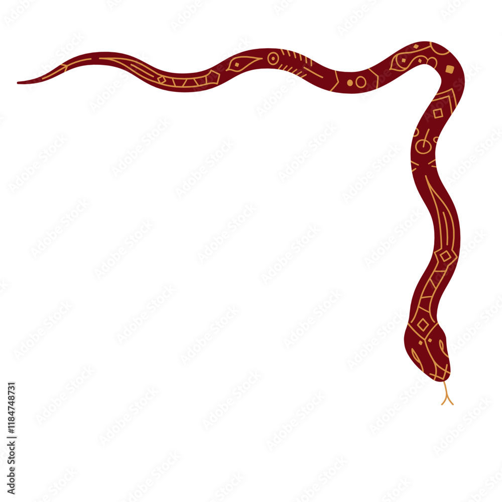 snake corner border. 2025 Chinese Lunar New Year vector illustration ...