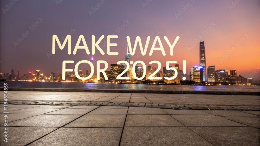 Ilustración de Stock Make way for 2025 urban transformation skyline ...