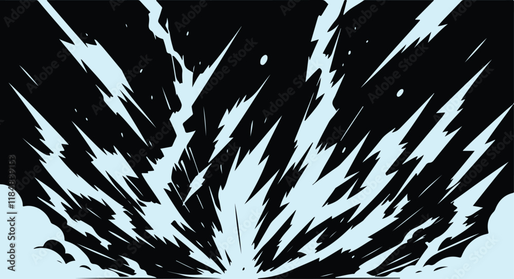 Cartoon lightning animation. Animated frames of electric strike, magic ...