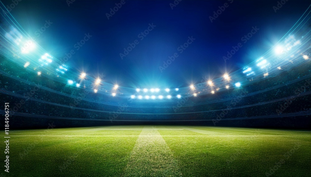 stadium lights at night and stadium Stock Photo | Adobe Stock