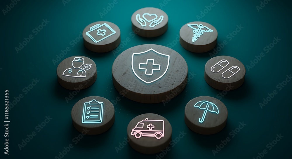 Medical insurance 2025 concept. Safety-focused healthcare design ,Smart ...