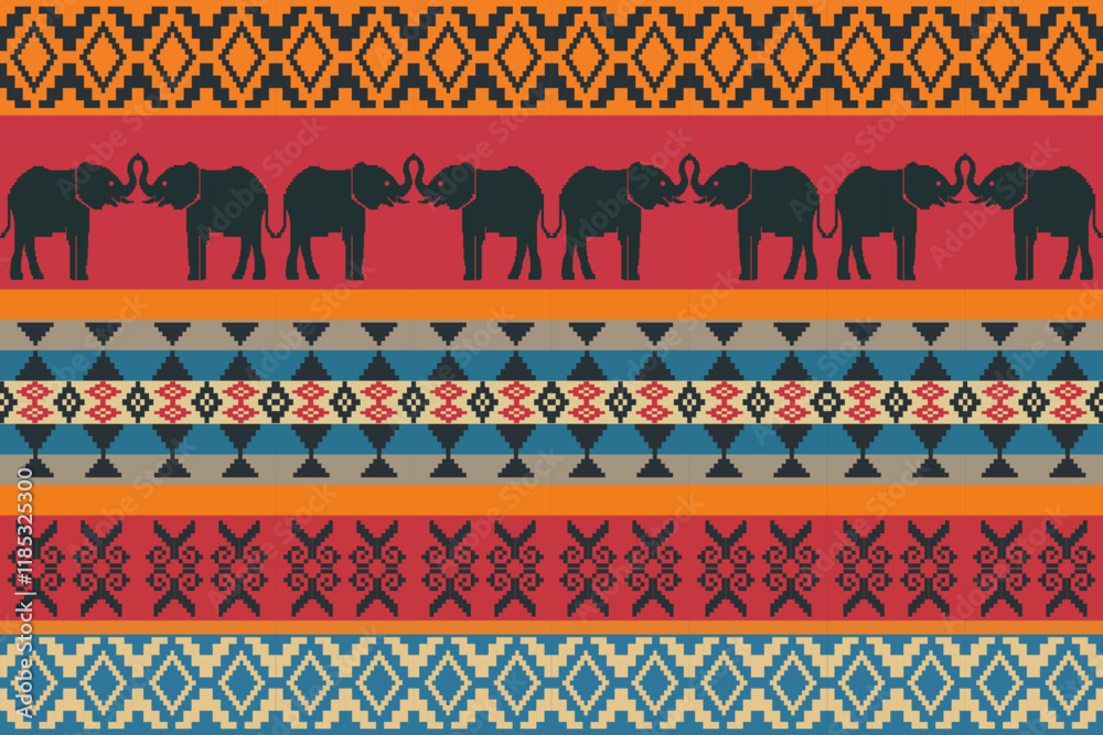 elephants pattern, Beautiful Thailand,thai pattern,seamless,Traditional ...
