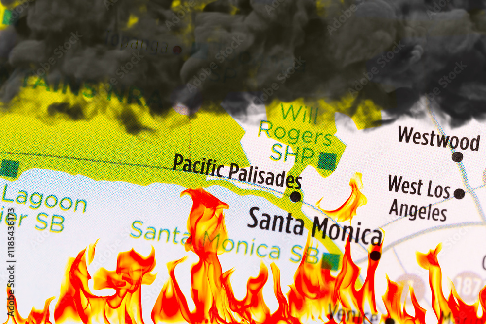 Los Angeles County, California - January 2025 - Wildfire Map Smoke Fire ...