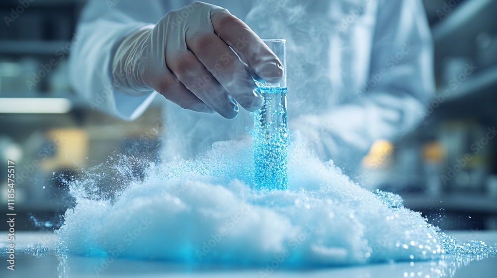 Explosive chemical reaction in test tube laboratory science experiment ...