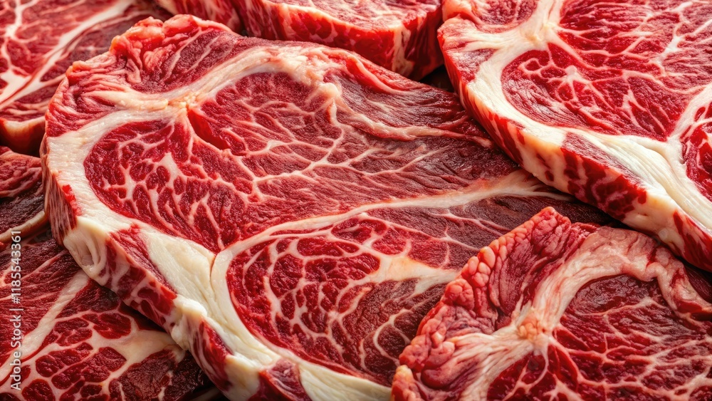 High-resolution PNG: gourmet marbled beef detail, architectural food ...