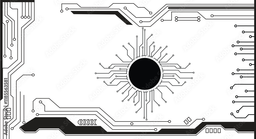 Black control panel abstract modern technology futuristic interface hud ...