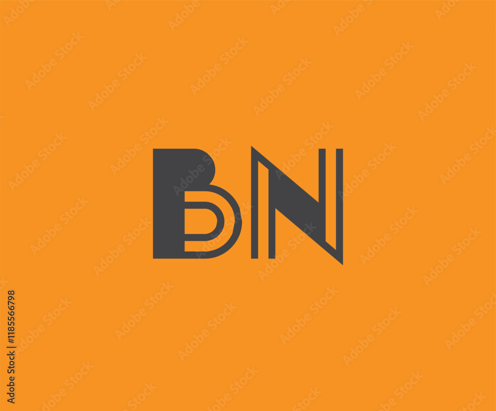 B and N logo design. BN abstract Letters Logo Monogram. This logo ...