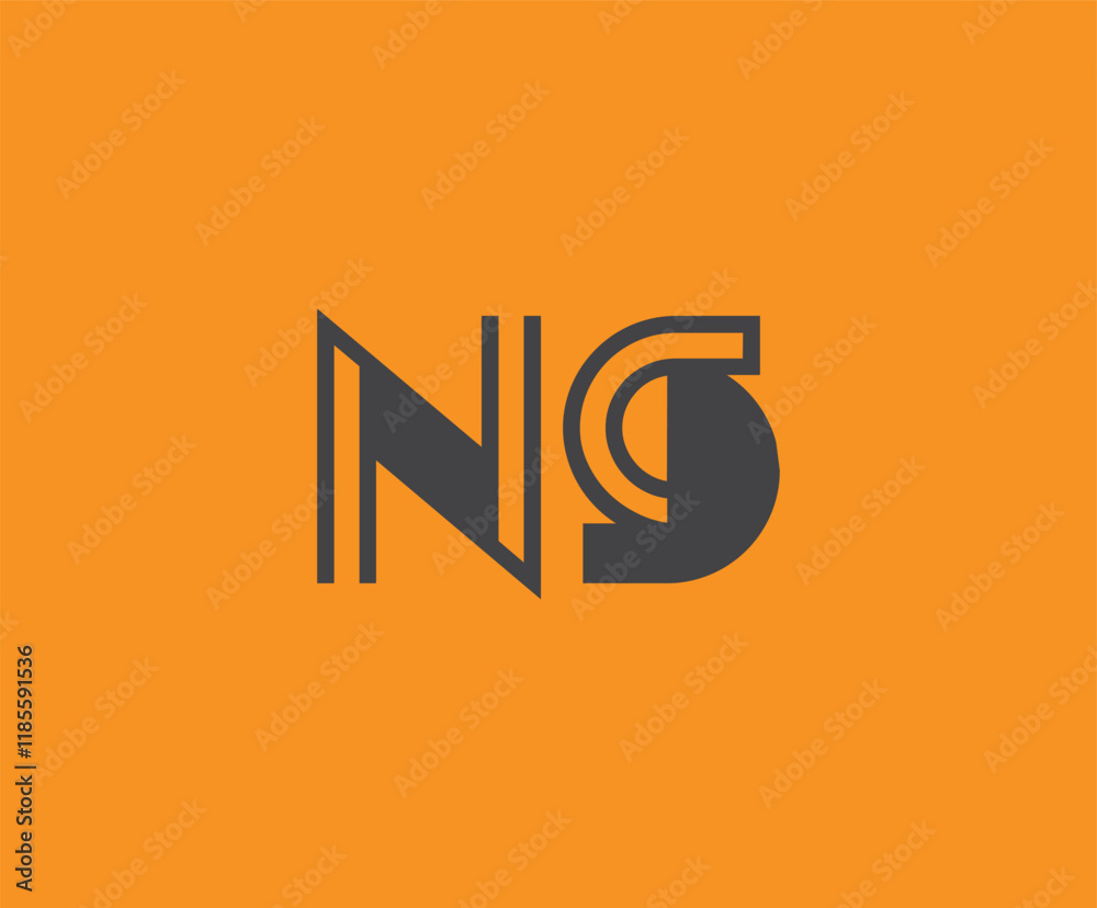 N and S logo design. NS abstract Letters Logo Monogram. This logo ...