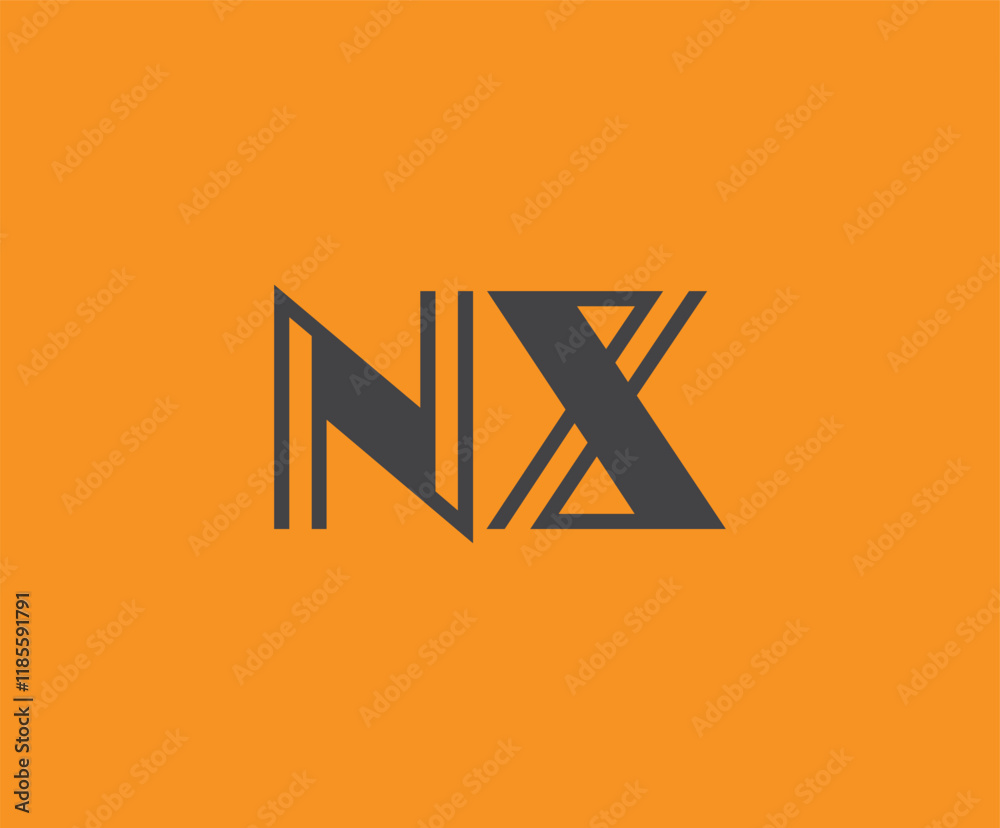N and X logo design. NX abstract Letters Logo Monogram. This logo ...