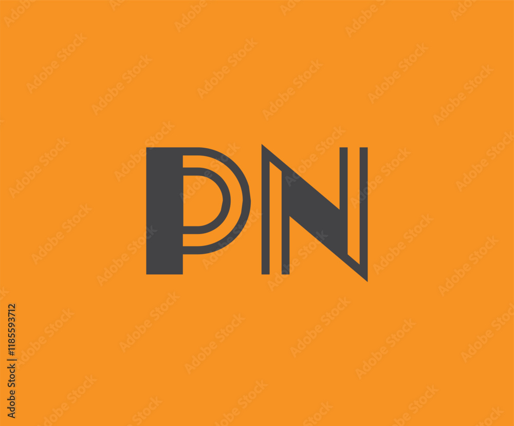 P and N logo design. PN abstract Letters Logo Monogram. This logo ...