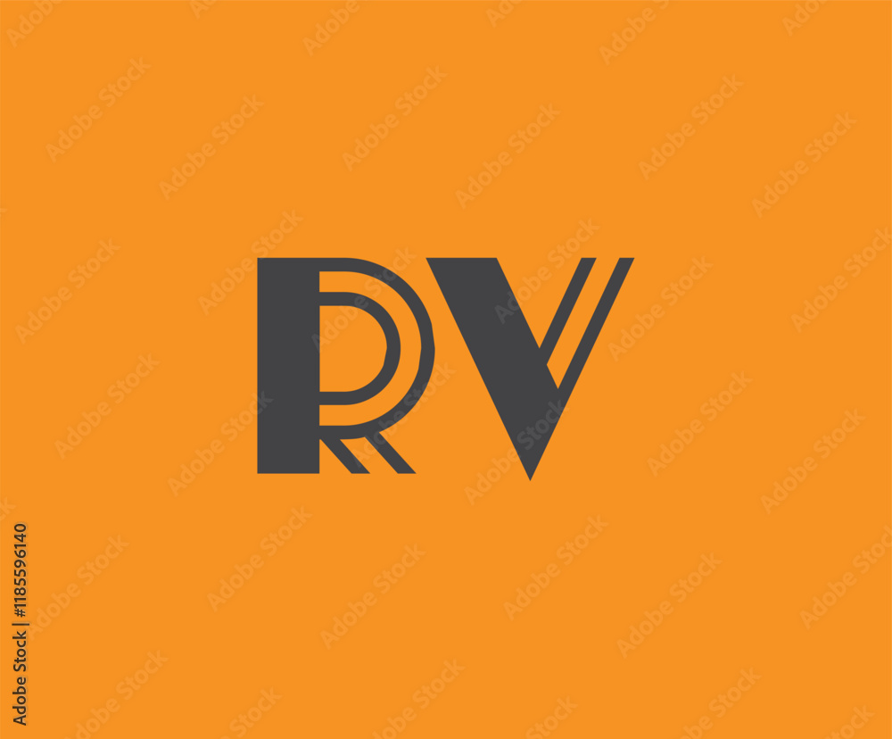 R and V logo design. RV abstract Letters Logo Monogram. This logo ...