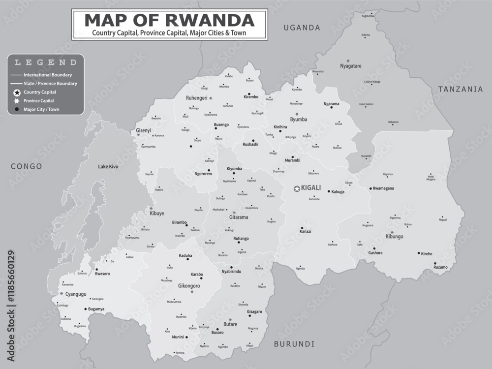 African Countries Geography Political map. Political map of country ...