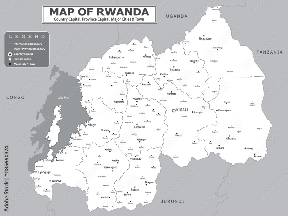 African Countries Geography Political map. Political map of country ...