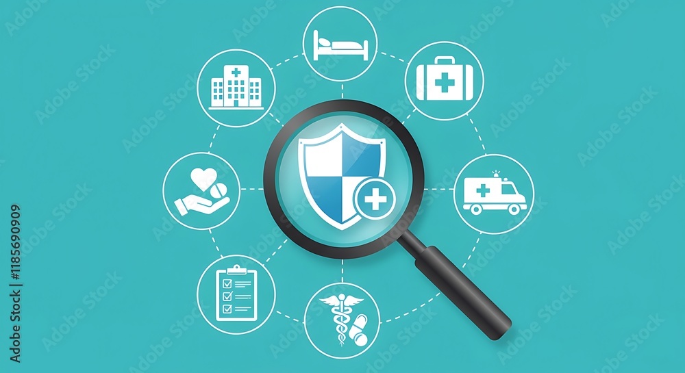 Medical insurance 2025 concept. Safety-focused healthcare design ,Smart ...