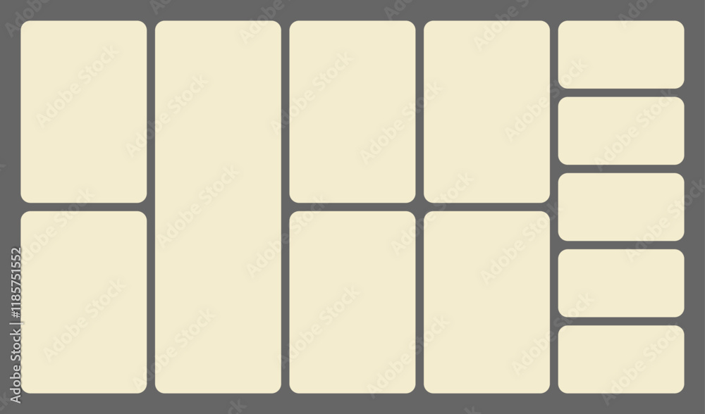 Dimensions 16x9 trendy bento grid layout style brick Ui UX templates ...