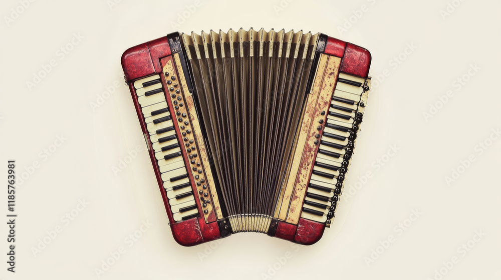 Accordion musical instrument font V letter. Jazz band or classic music orchestra instrument font ...