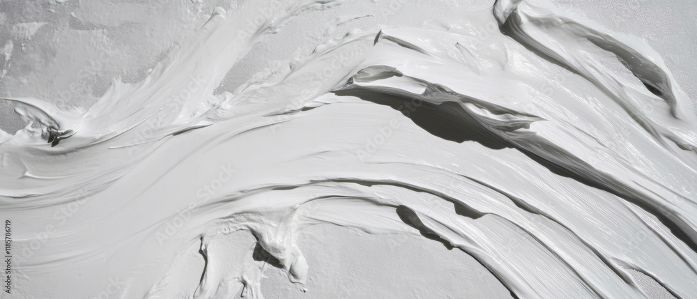 Thick white adhesive material shows sticky texture and unique patterns ...