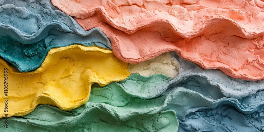 Plasticine texture displayed on a modeling board showcases the unique ...