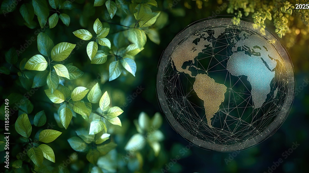 "2025" concept for sustainable environment development goals on top view nature. sdgs, esg, net ...