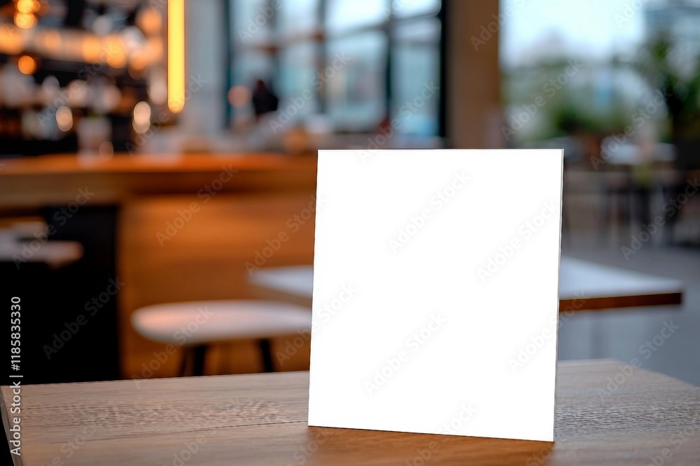 Stand Mock up Menu frame tent card blurred background design key visual ...