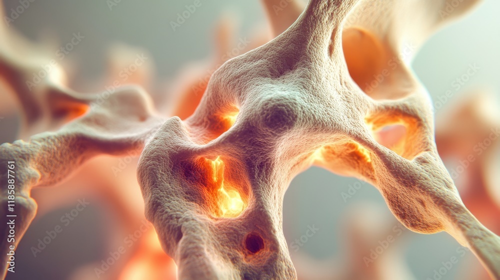 Microscopic View of Human Bone Structure: A Detailed Look at Trabecular Bone Stock Illustration ...
