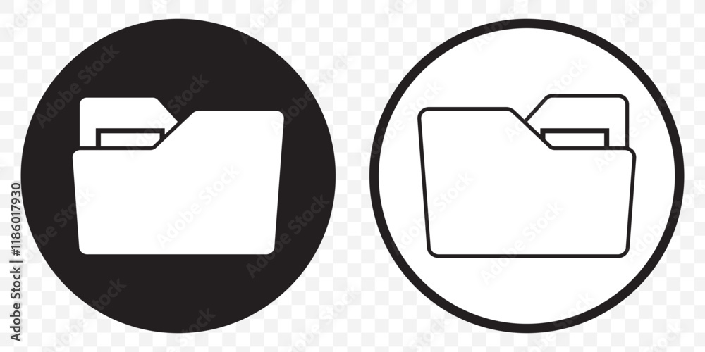 Folder icon vector set. Desktop black and yellow folder icon. Office document folder vector ...