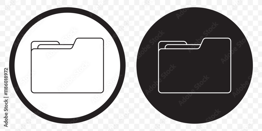 Folder icon vector set. Desktop black and yellow folder icon. Office document folder vector ...