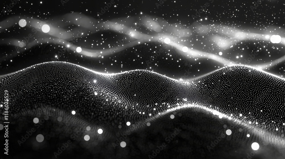 As a background for animations or technology presentations, consider a black and white abstract ...