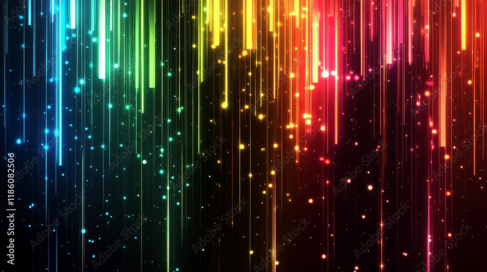 Digital image split vertically with heavy RGB channel separation ...