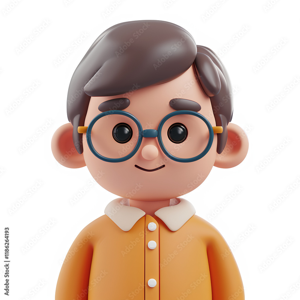 cute male teacher icon, a simple figure with no background and pure ...