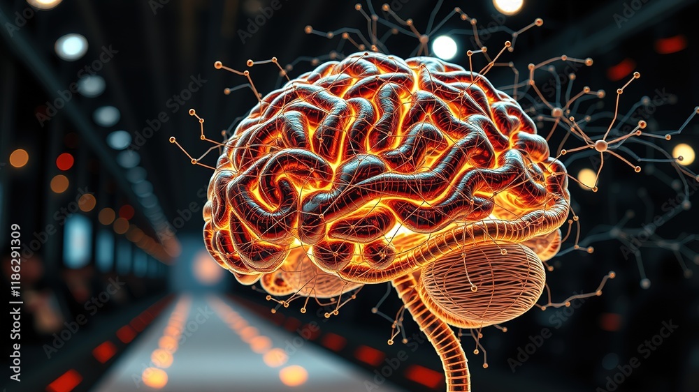 Realistic Brain Network, Neural Pathways, High-Resolution AI Art ...