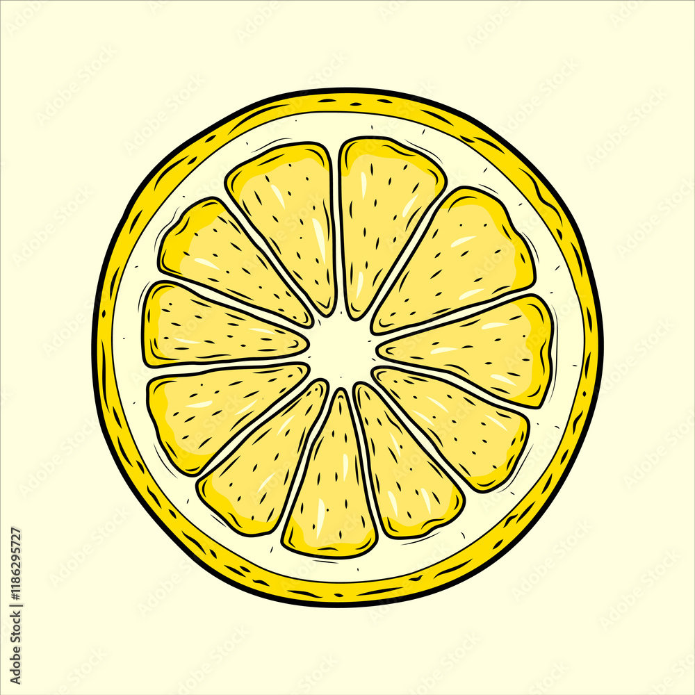 Hand-Drawn Lemon Citrus Fruit Sketch Vector Illustration. Vegan-Friendly Lemon Ingredient ...