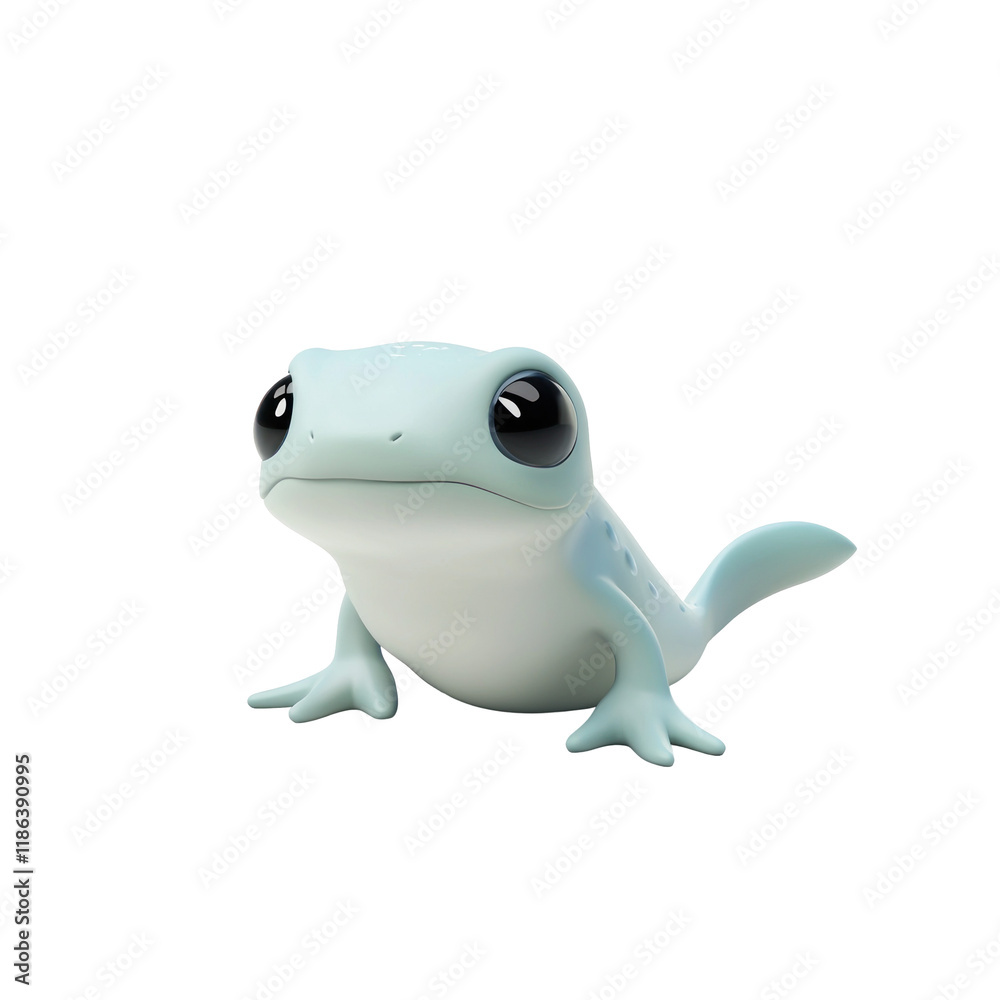 Cartoon Tadpole Character in 3D Style on transparent background, Cute ...