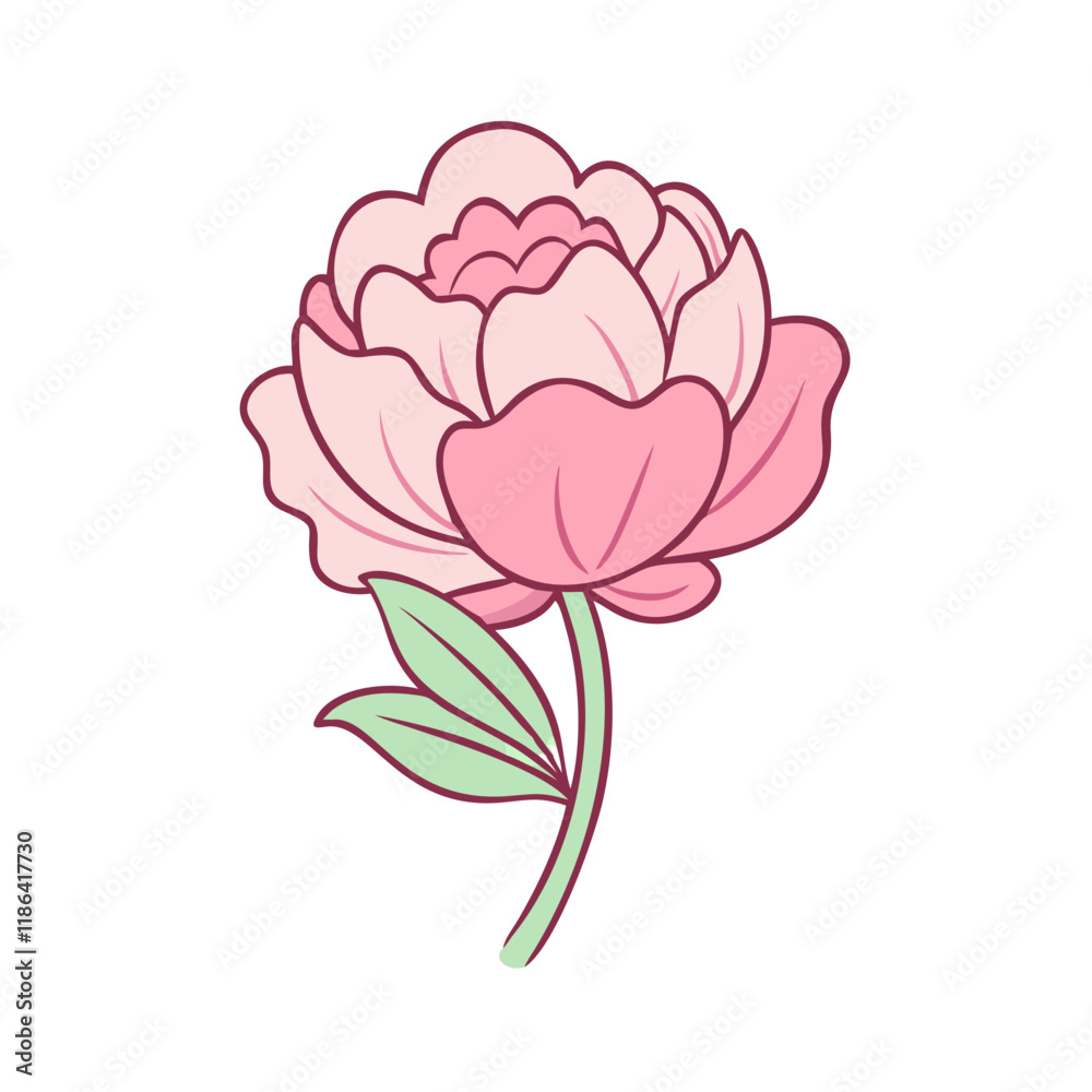 Stock-Vektorgrafik „peony vector icon, spring vector illustration ...