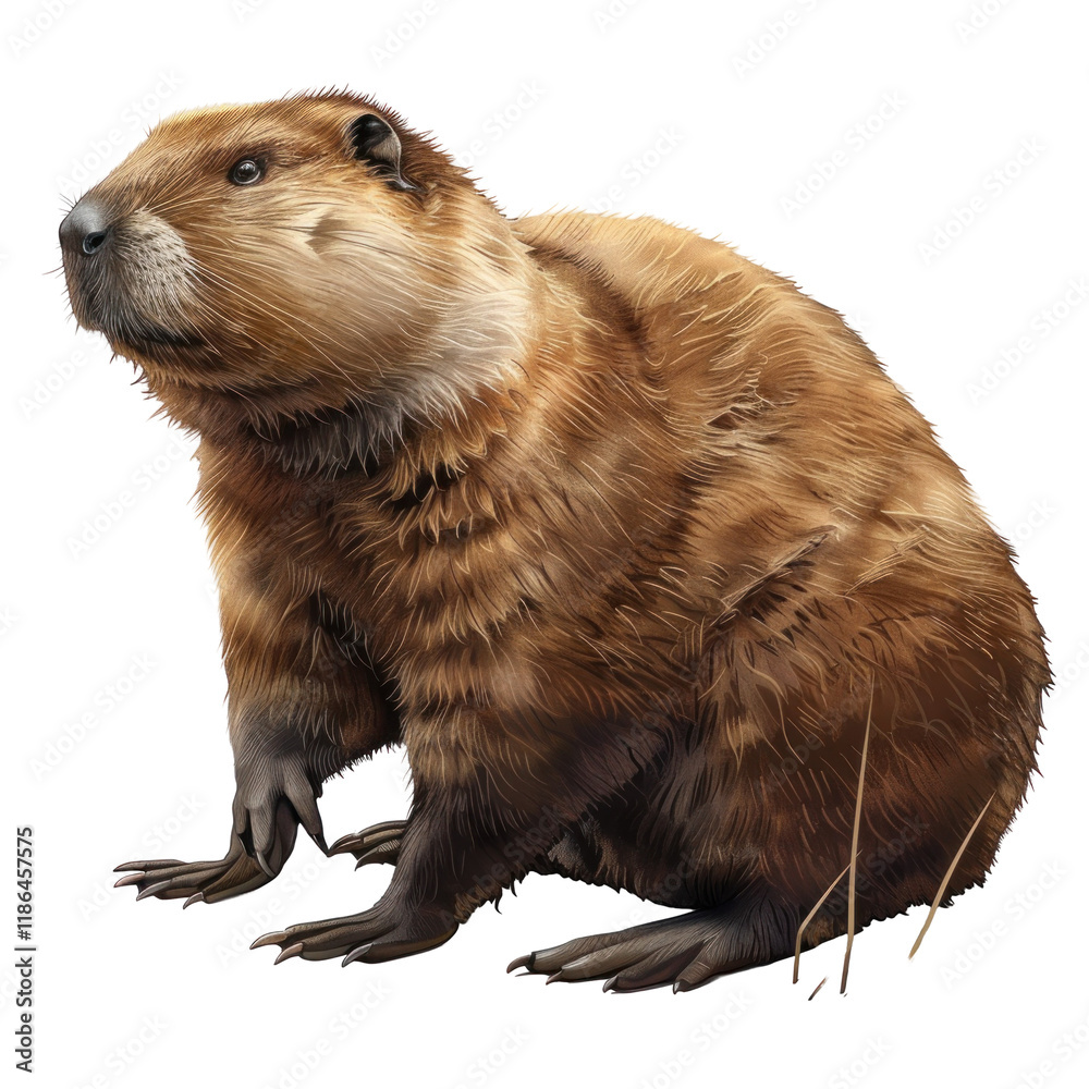 Photorealistic Beaver on Clean transparent background with Detailed ...