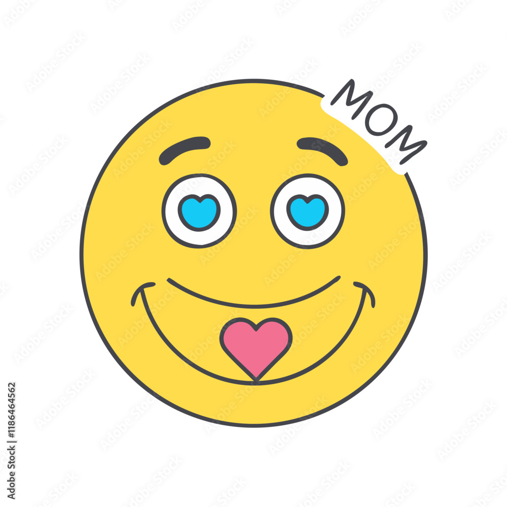 Image vectorielle Stock mom s smiley face emoji vector icon, mother’s ...