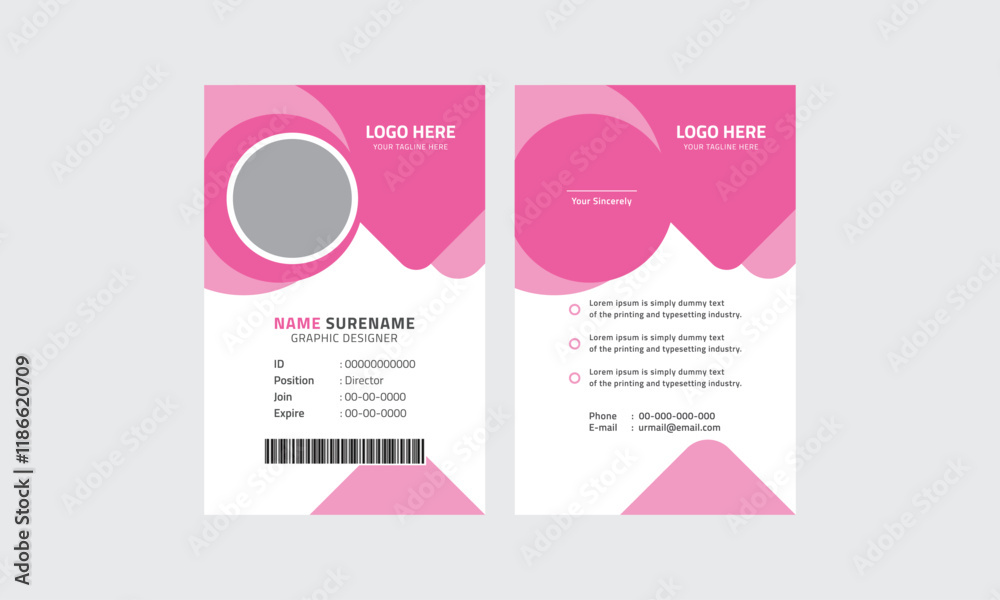 Corporate id card layout, modern company id card template Stock Vector ...