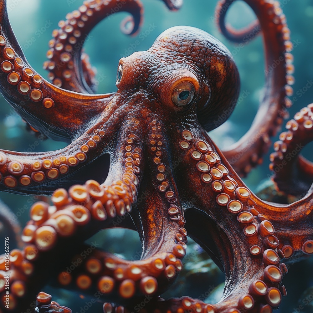 Octopus/ kraken photo with long tentacles reaching to grab something ...