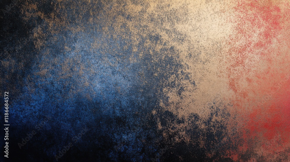 Colorful textured background with blue, red, and gold hues creating an ...