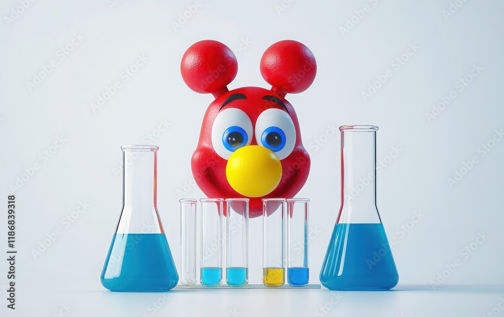 Inquisitive 3D emoji clown face with a yellow nose, blue eyes ...