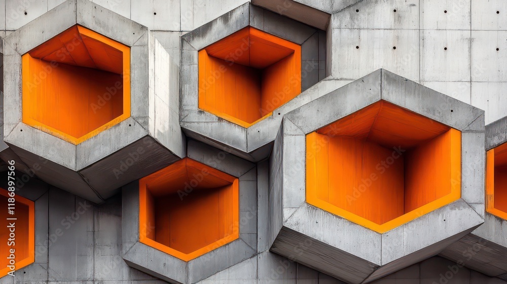 Hexagonal Concrete Facade: Embracing Brutalist Architecture with a Bold ...