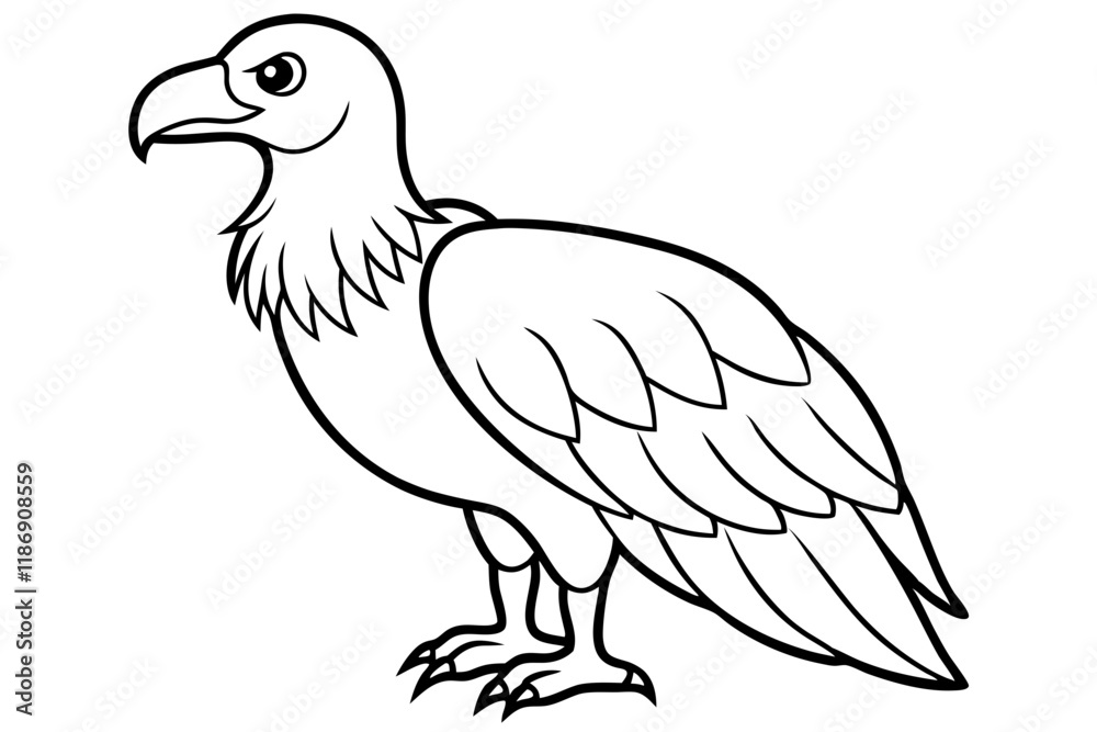 condor silhouette line art vector illustration with a white background ...