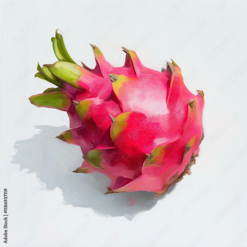 Pink dragon fruit cut in half red pulp and fresh whole dragon fruit ...